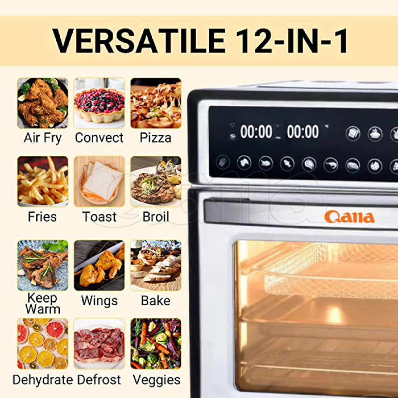 QANA digital WIFI app air fryers Smart Cooker Non-stick Oil Free household electric baking oven ...